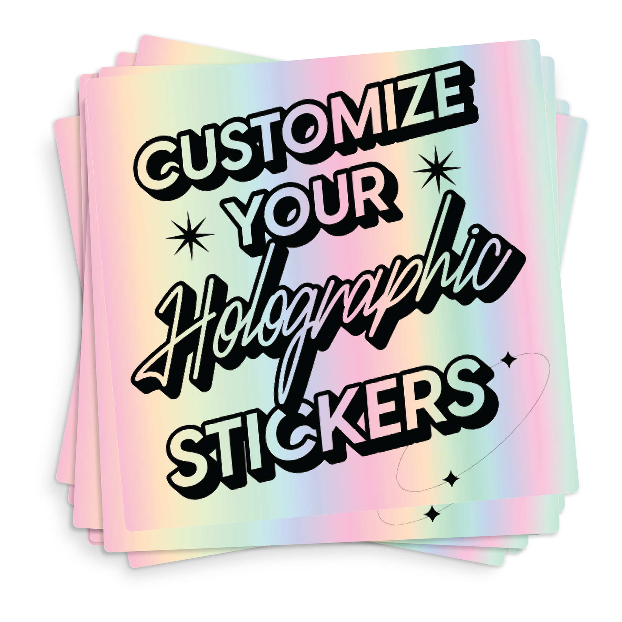Custom Square Holographic Stickers | instMerch